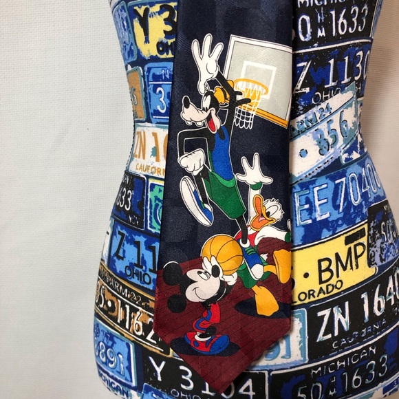 Disney | Accessories | Vintage Mickey Mouse Silk Tie | Poshmark